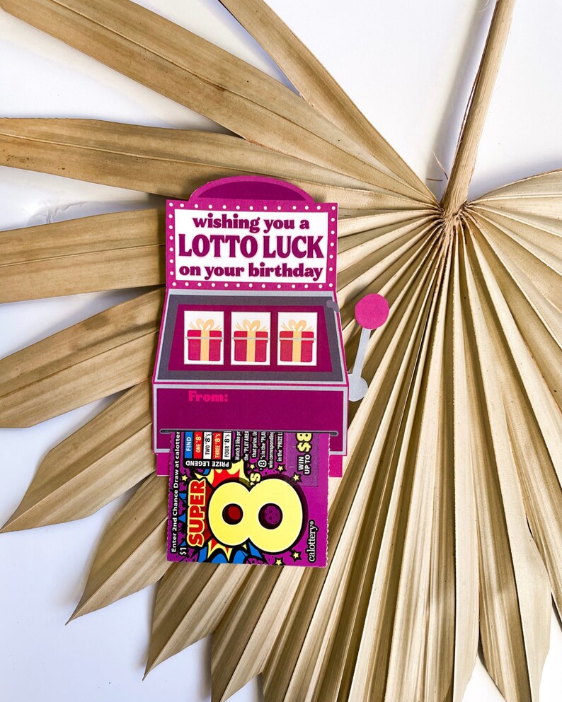 Birthday Lottery Card Insert Money Holder Purple Gift Card Lotto Ticket ...