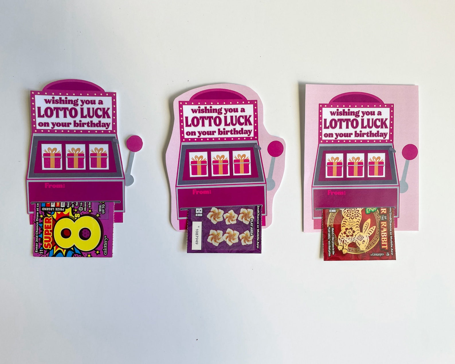 Birthday Lottery Card Insert Money Holder Purple Gift Card Lotto Ticket ...