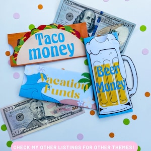 Taco Money Gift Envelope for Cash Gifts Birthday Money Taco and Mexican ...