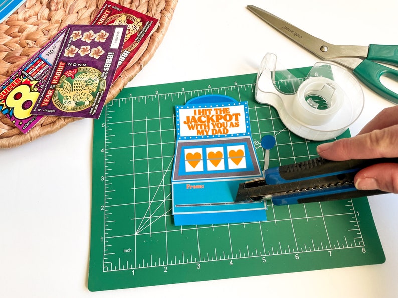 Fathers Day Lottery Ticket Holder Gift Slot Machine Card With Lotto ...