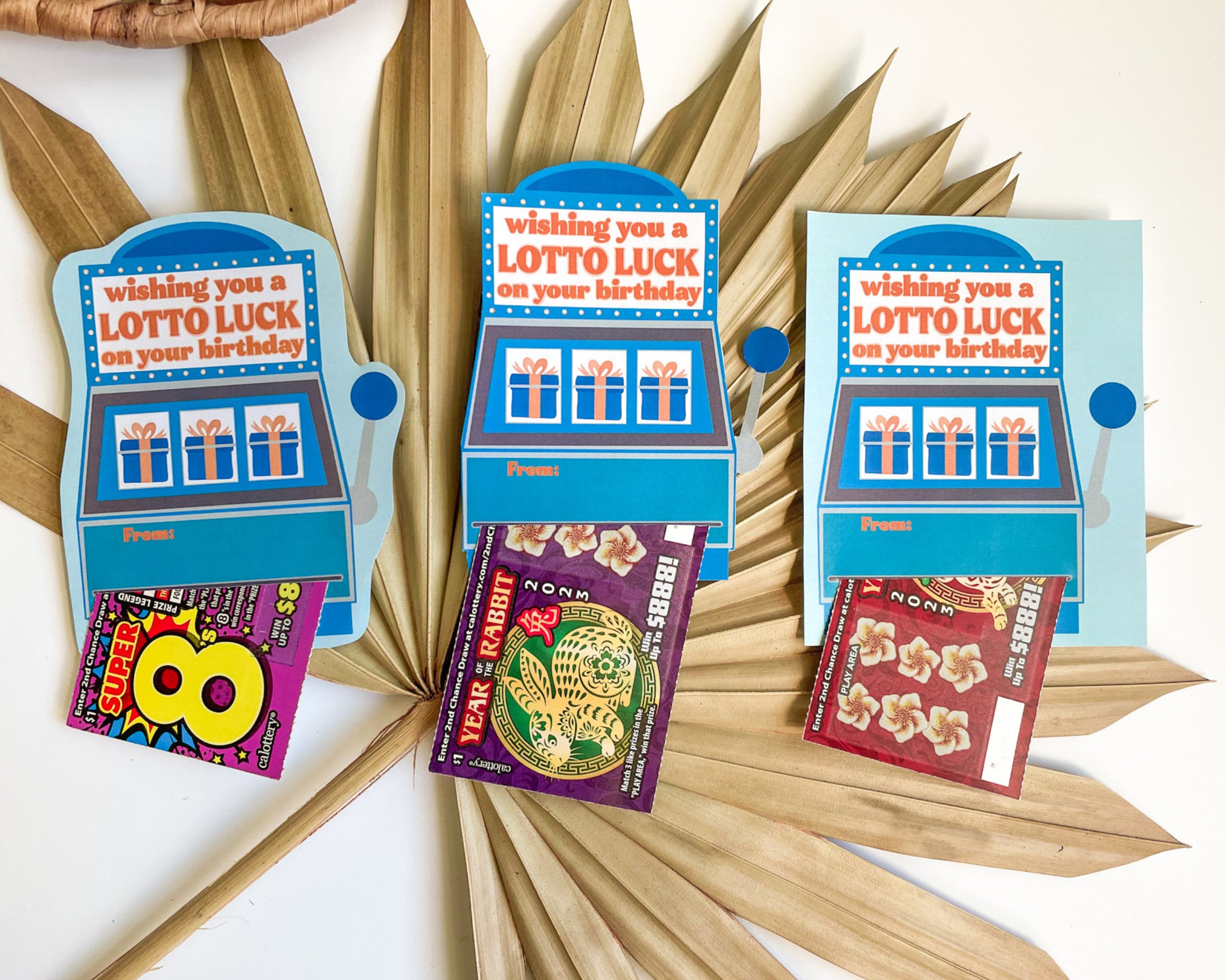 Birthday Lottery Ticket Holder Gift Slot Machine Card With Lotto ...