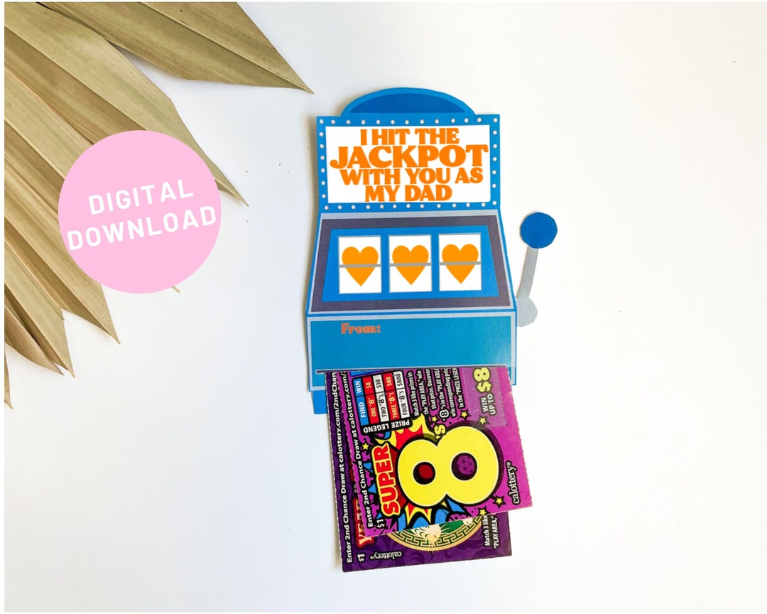 Fathers Day Lottery Ticket Holder Gift Slot Machine Card With Lotto ...