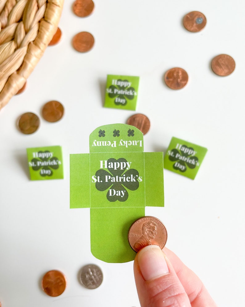 Lucky Penny Envelope Clover St Patricks Day Gift Lucky Coin Holder ...