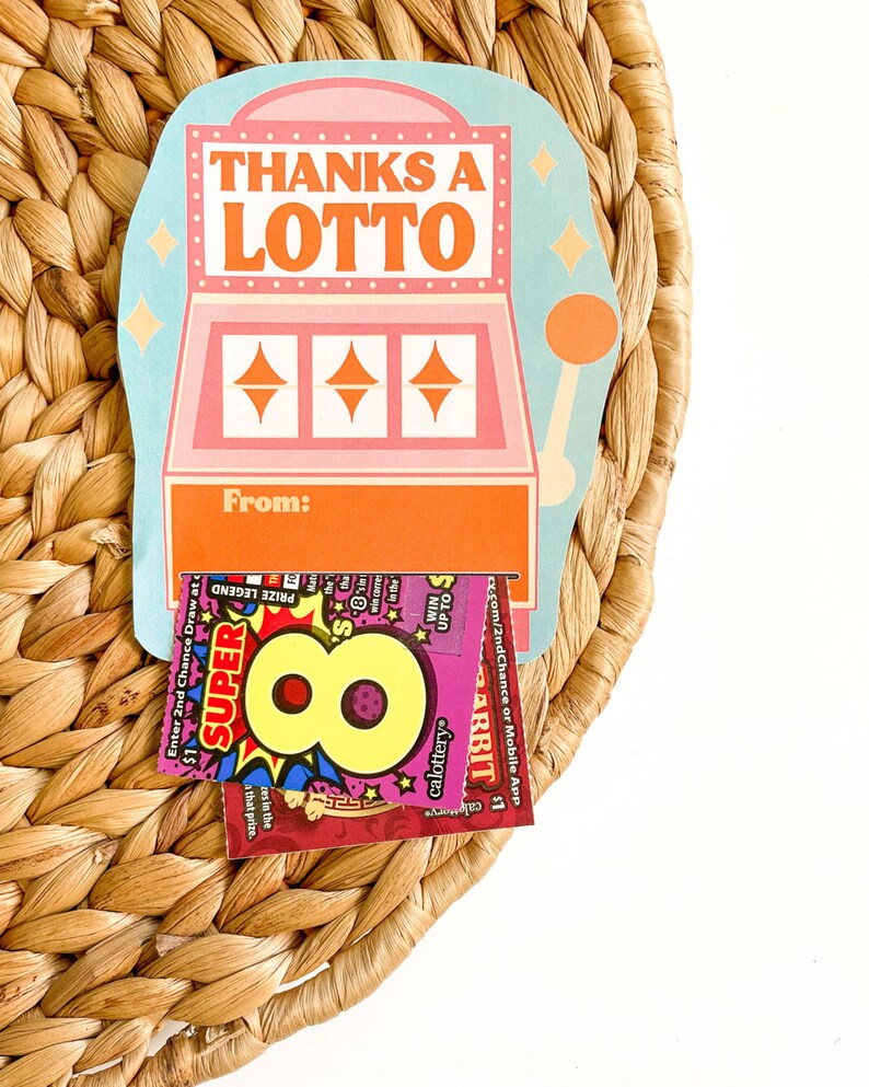 Thank You Gift Lottery Ticket or Money Holder Slot Machine Lotto Card ...