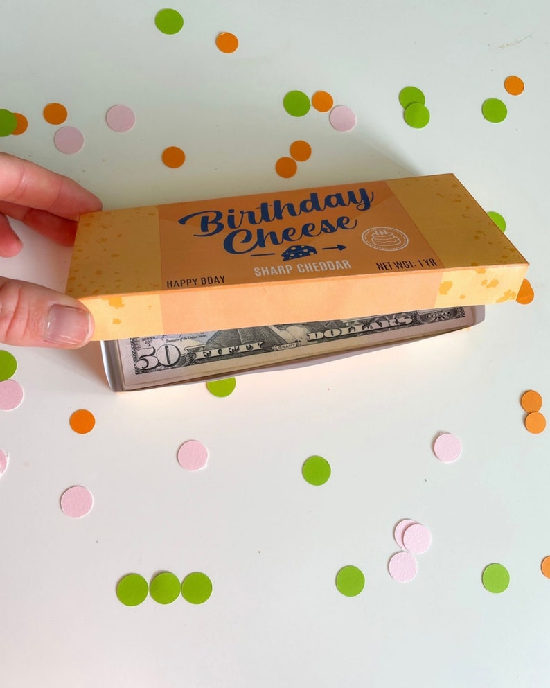 Birthday Money Gift Box Cheddar Cheese Money Gift Holder Cheddar Cash ...