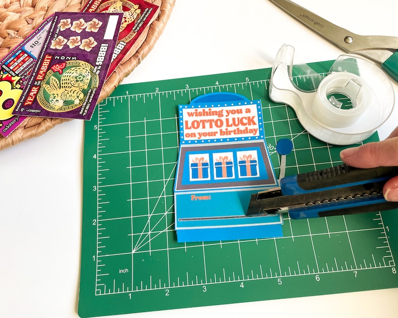 Birthday Lottery Ticket Holder Gift Slot Machine Card With Lotto ...
