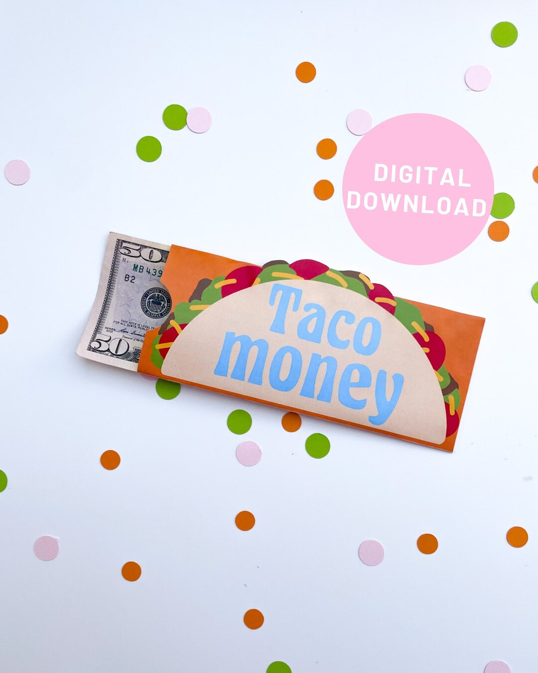 Taco Money Gift Envelope for Cash Gifts Birthday Money Taco and Mexican ...