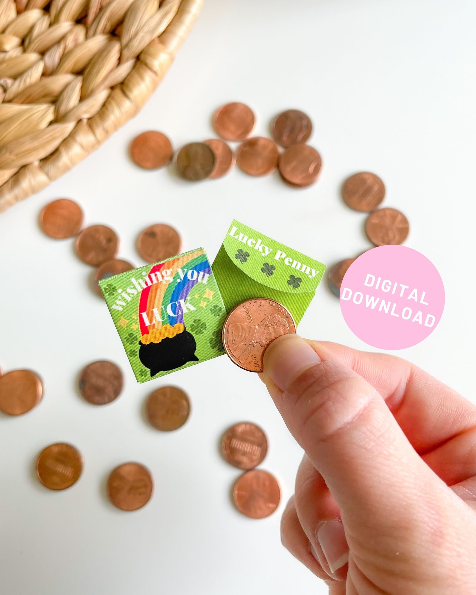 Lucky Penny Gift Envelope St Patricks Day Lucky Coin Holder for Class ...