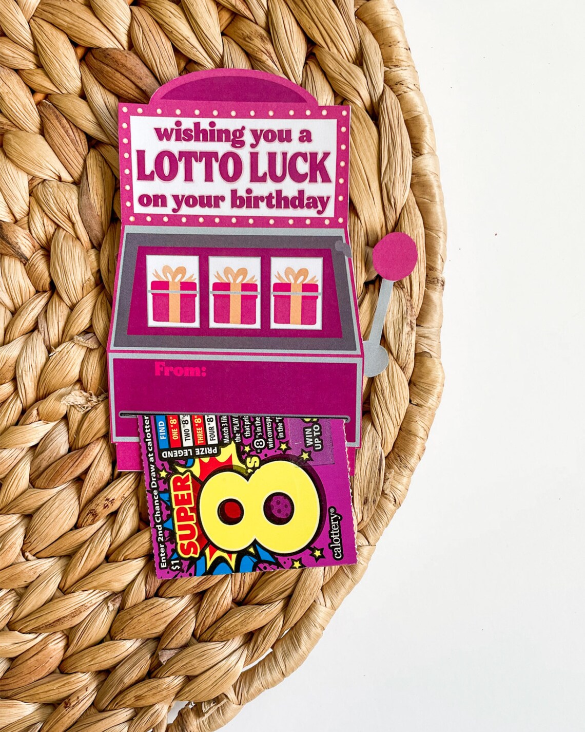 Birthday Lottery Card Insert Money Holder Purple Gift Card Lotto Ticket ...
