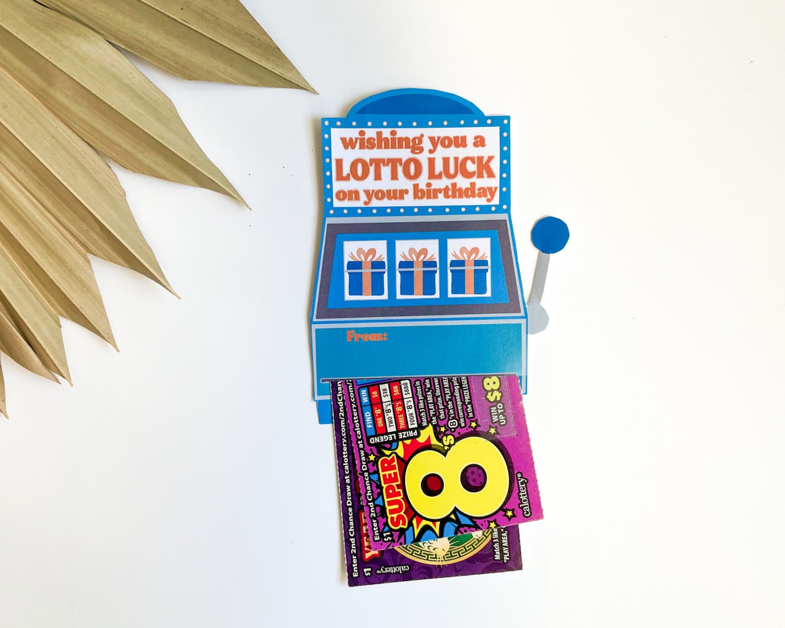 Birthday Lottery Ticket Holder Gift Slot Machine Card With Lotto ...