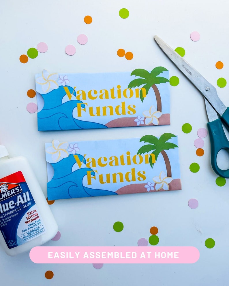 Vacation Money Envelope for Cash Gifts Trip Funds Money Insert for Gift ...