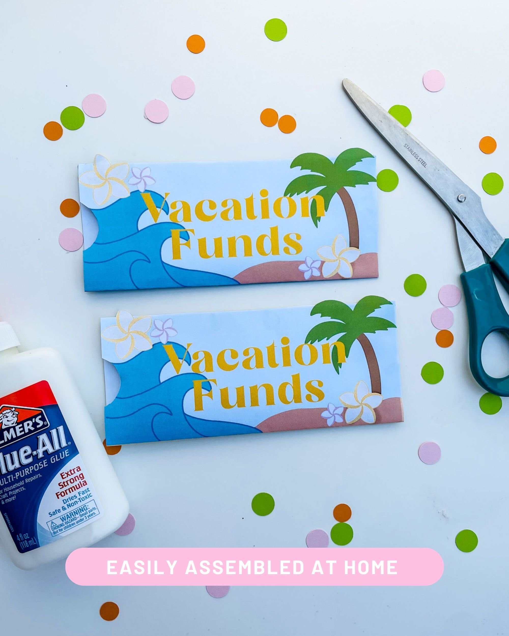 Vacation Money Envelope for Cash Gifts Trip Funds Money Insert for Gift ...