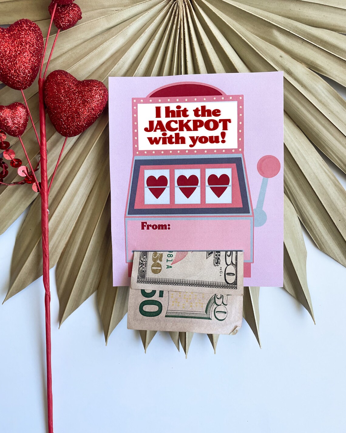 Money Gift Jackpot Printable Slot Machine Cash Holder for Him or Her ...