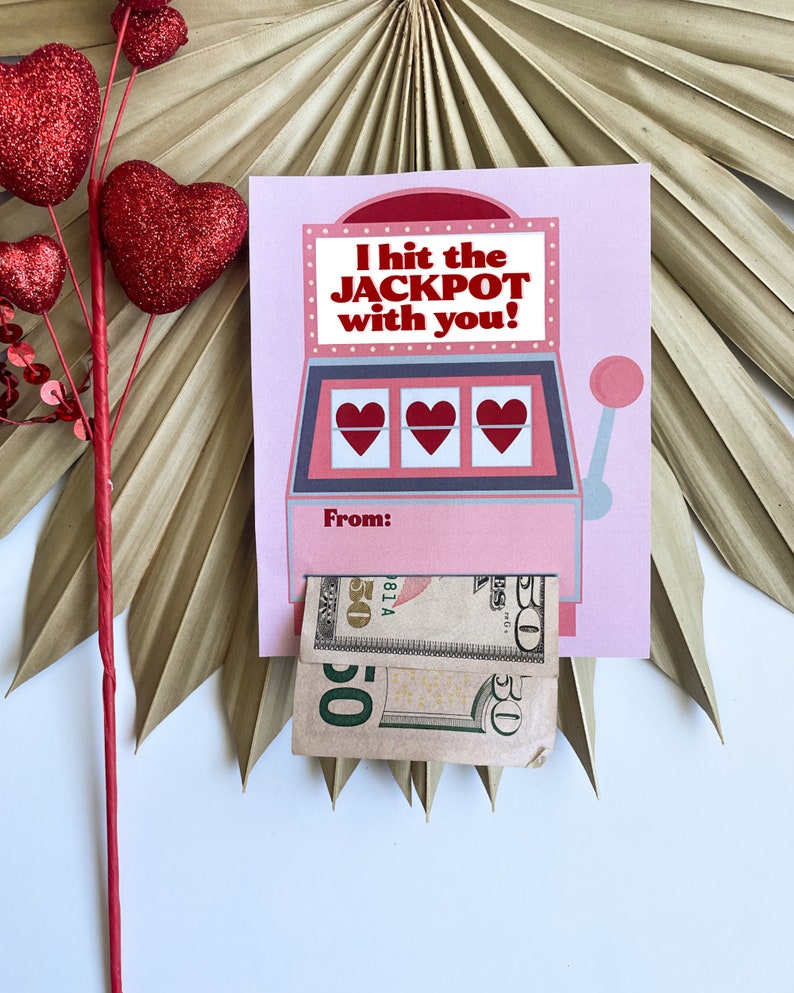 Money Gift Jackpot Printable Slot Machine Cash Holder for Him or Her ...