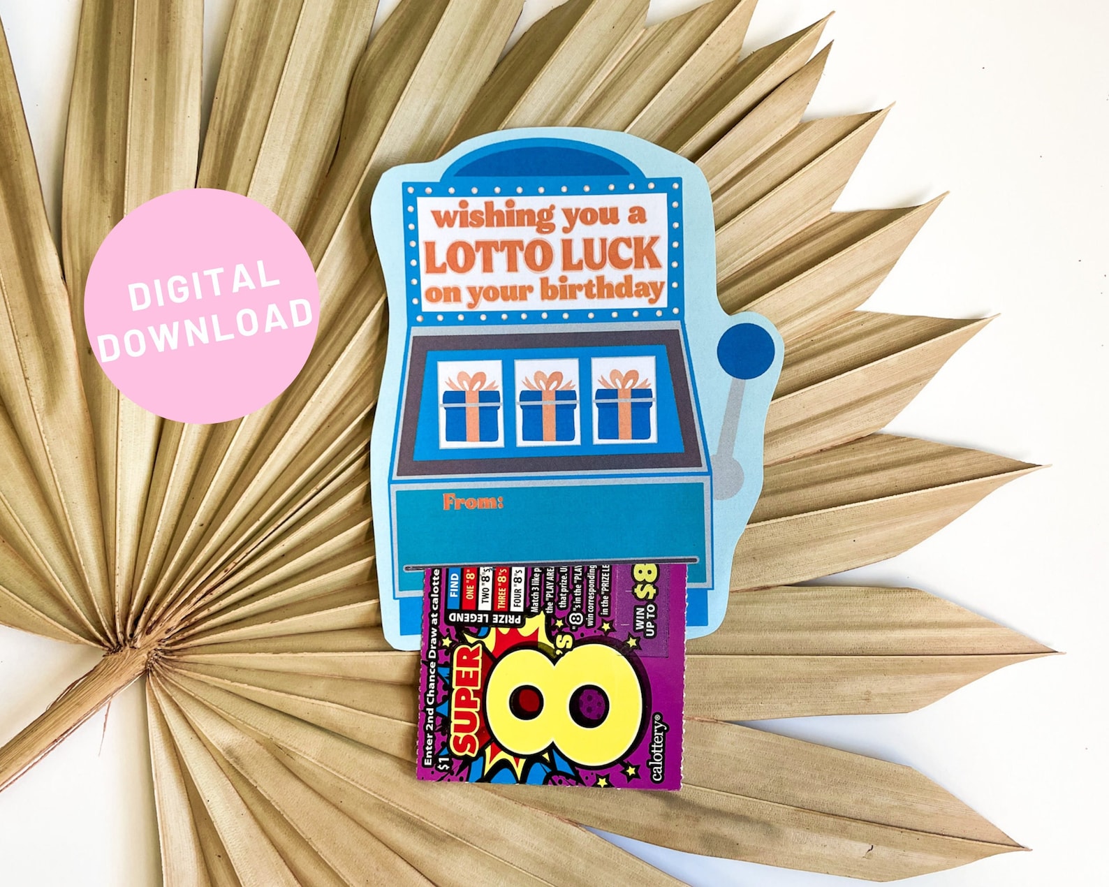 Birthday Lottery Ticket Holder Gift Slot Machine Card With Lotto ...