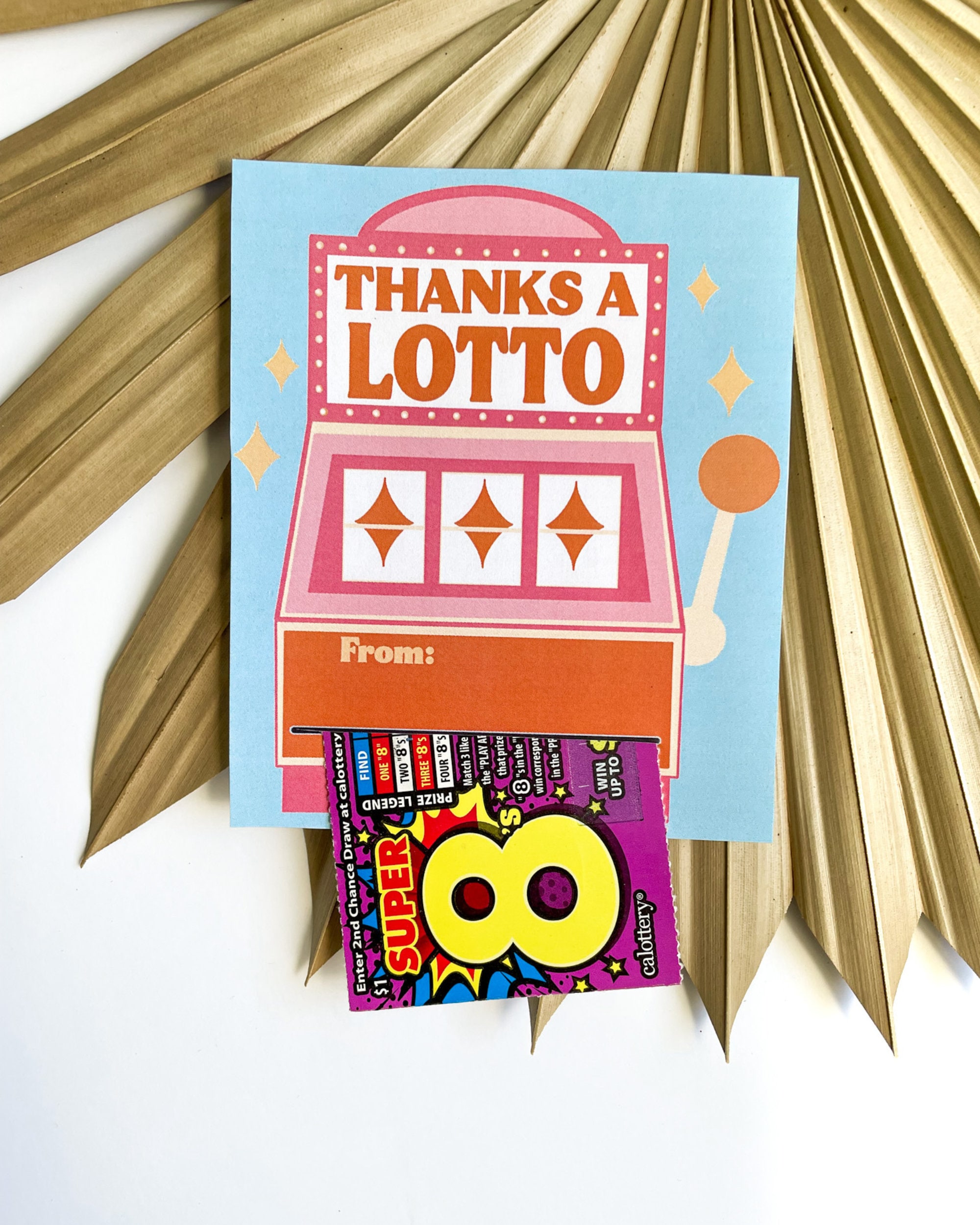 Thank You Gift Lottery Ticket or Money Holder Slot Machine Lotto Card ...