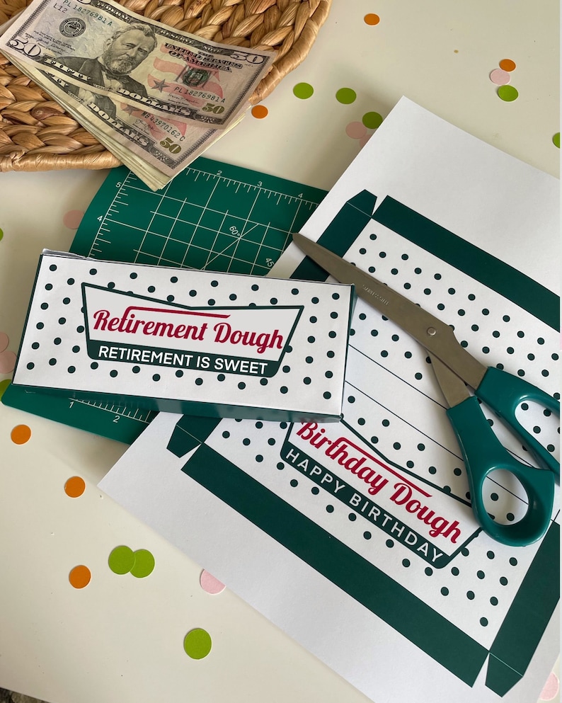 Retirement Money Gift Mini Donut Box Money Holder Retirement Dough ...