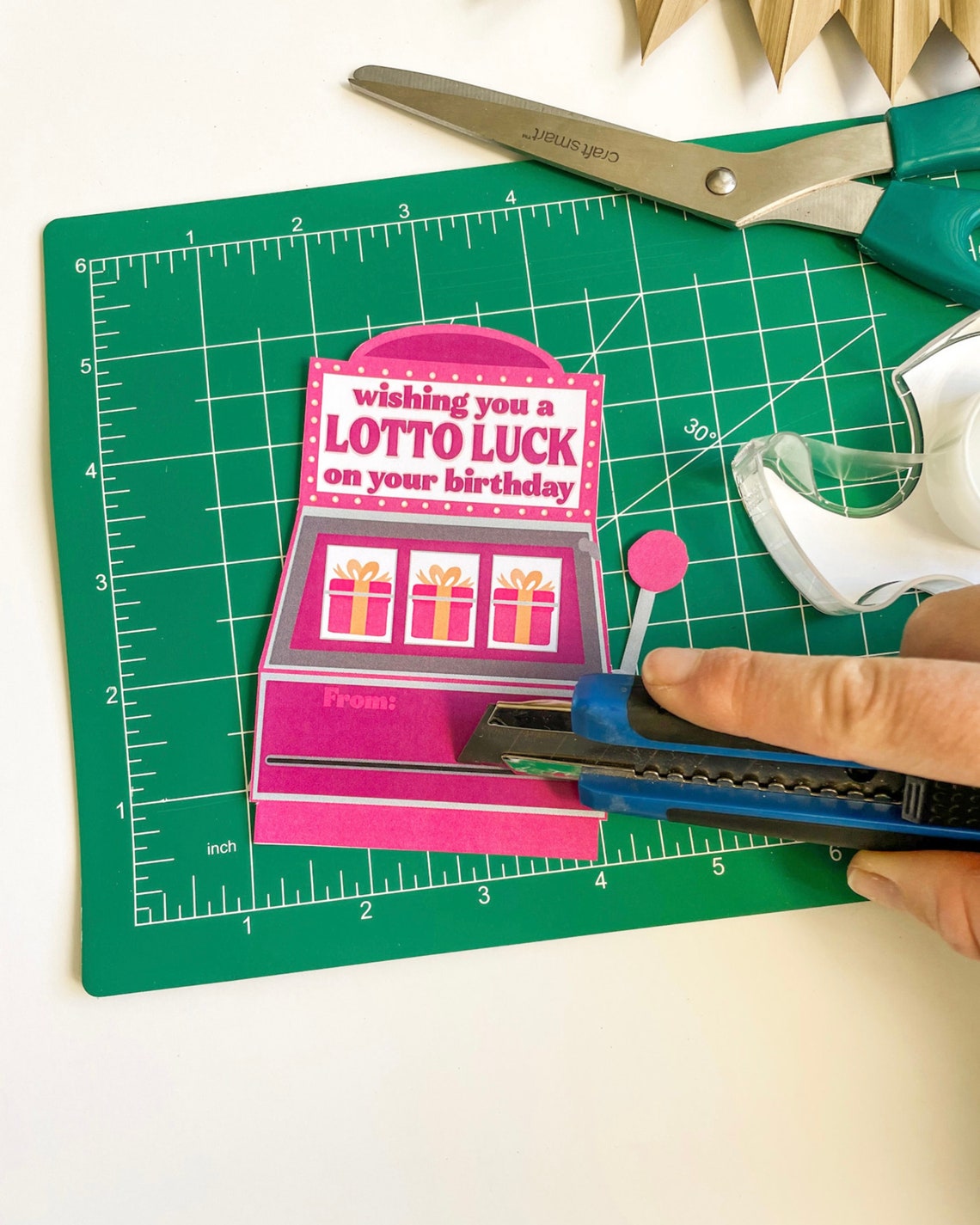 Birthday Lottery Card Insert Money Holder Purple Gift Card Lotto Ticket ...