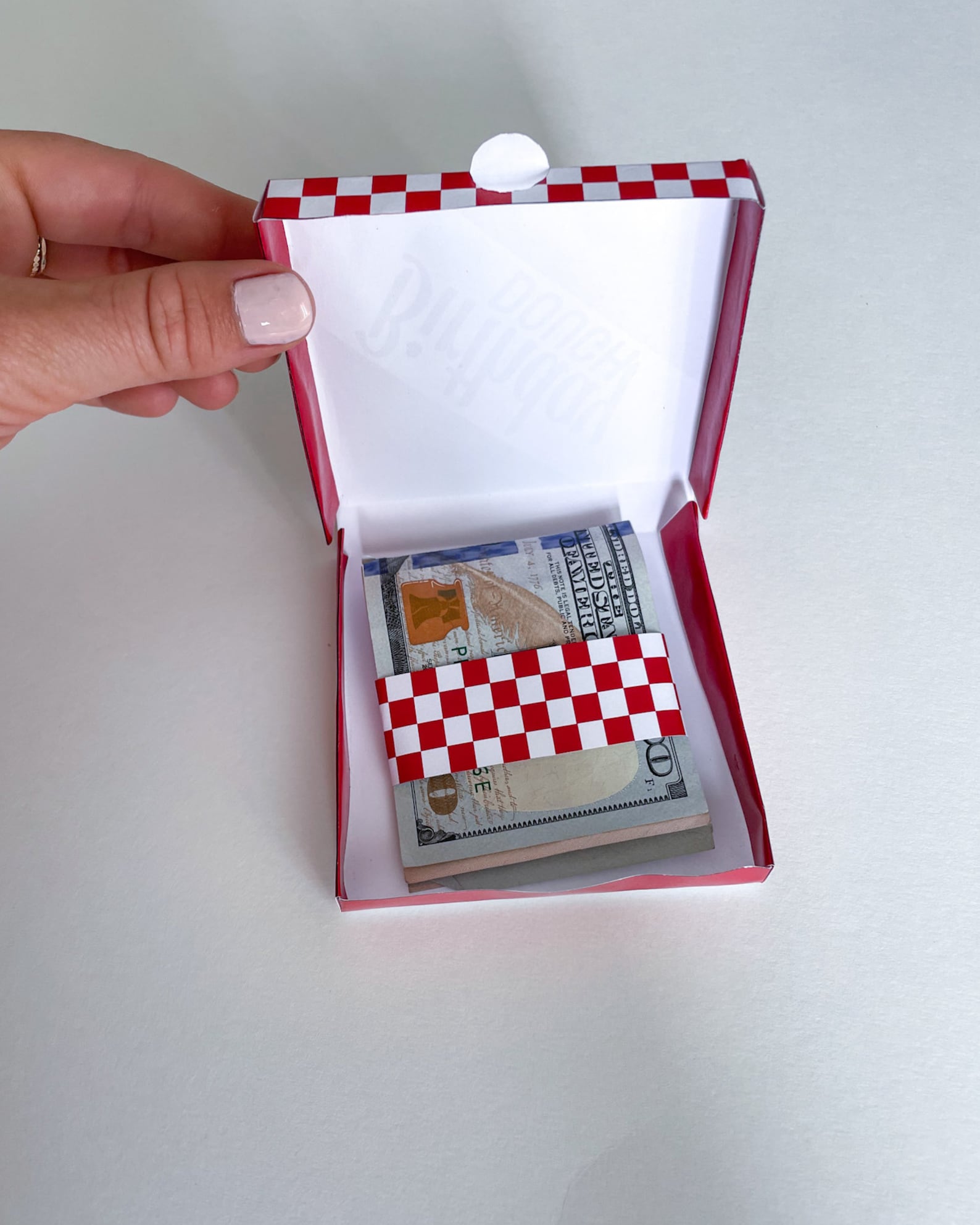 Birthday Dough Pizza Box Money Holder Gift Classic Red Green Cash ...