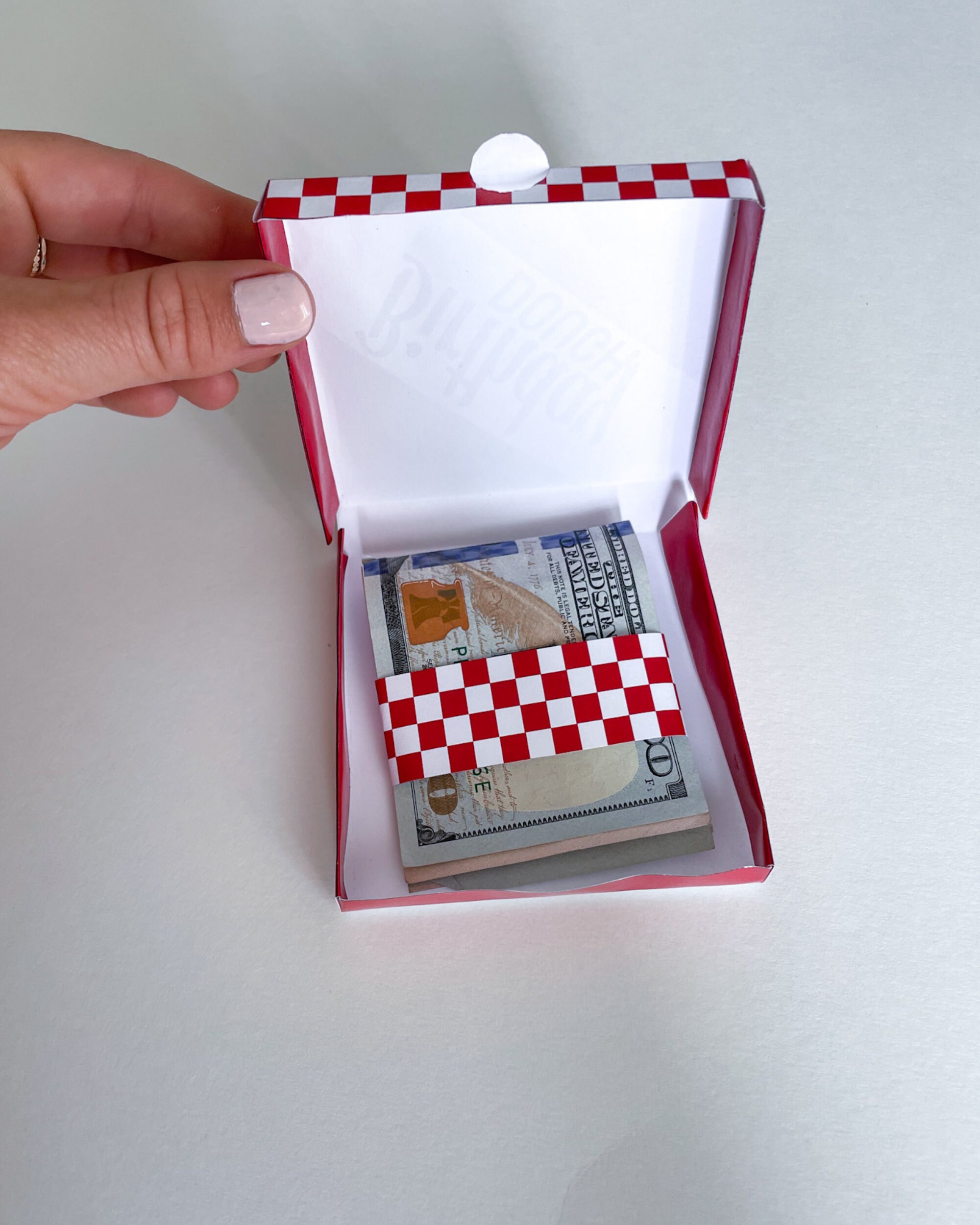 Birthday Dough Pizza Box Money Holder Gift Classic Red Green Cash ...