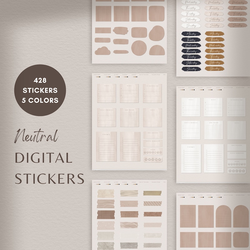 Neutral Stickers - Etsy