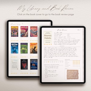 Digital Reading Journal: Minimalist Boho Book Review Planner & Journal ...