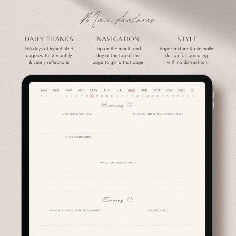 Digital Gratitude Journal: Five Minute Daily Reflection, Mindfulness ...