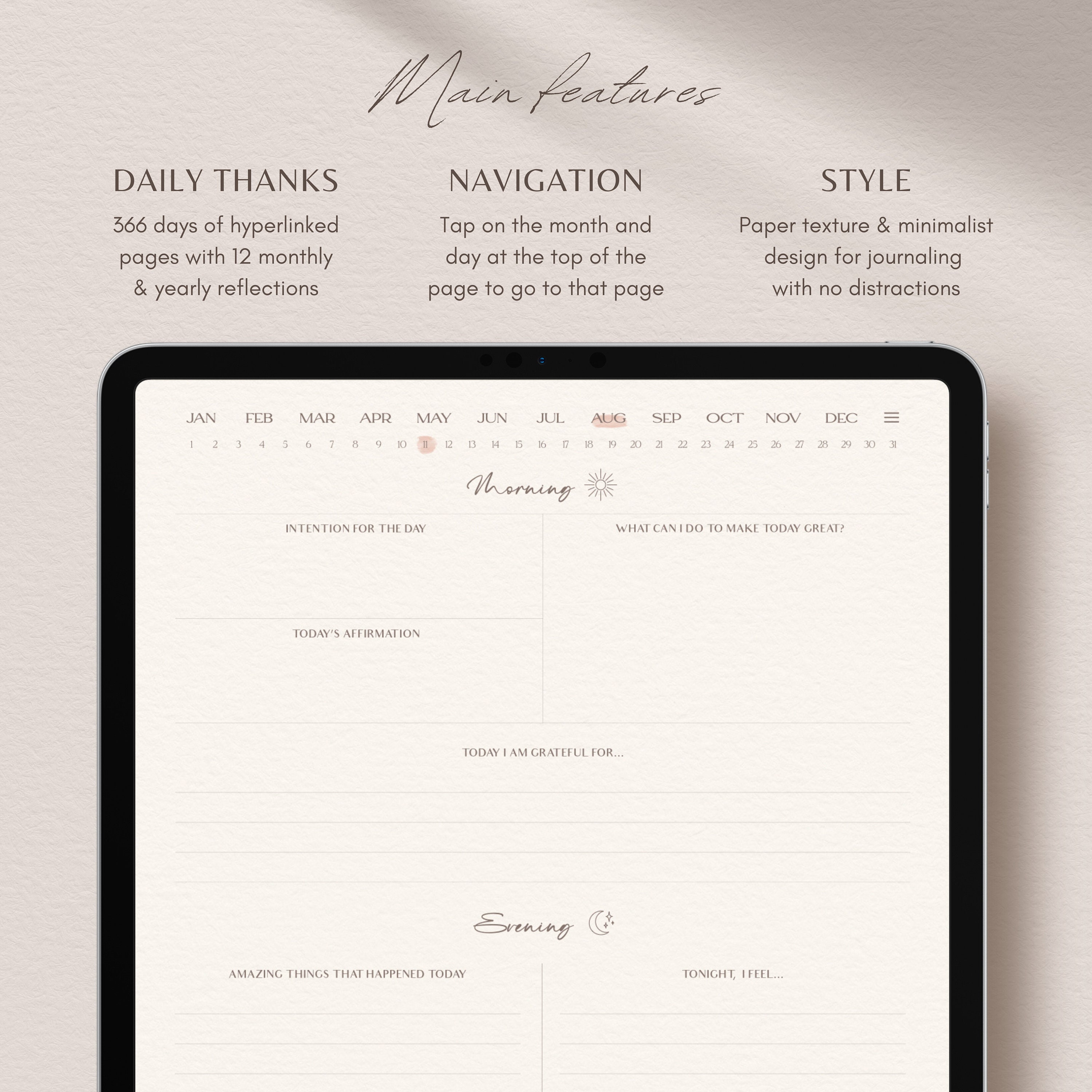 Digital Gratitude Journal: Five Minute Daily Reflection, Mindfulness ...