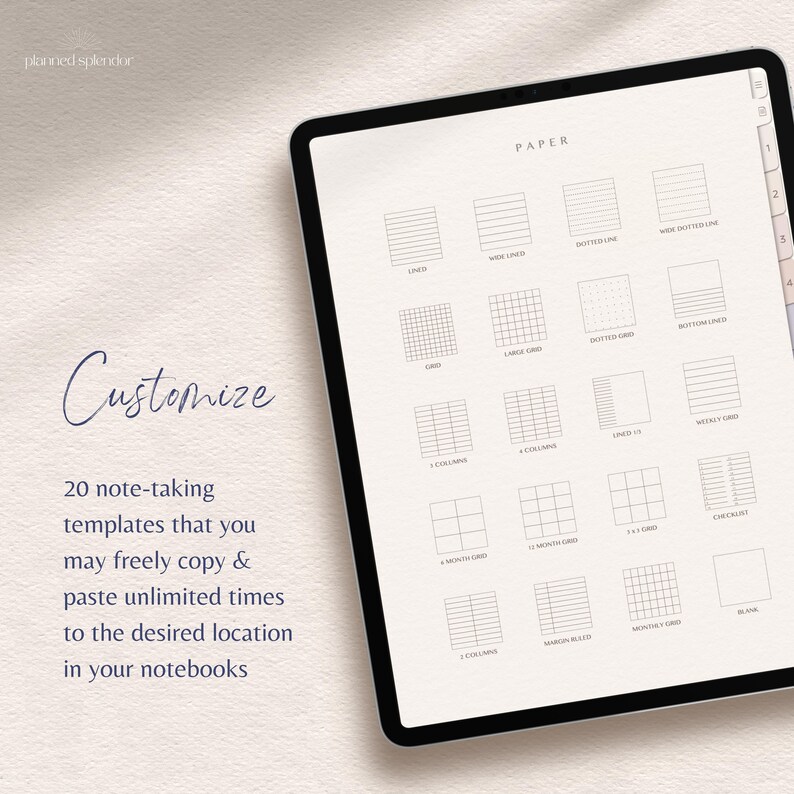 Minimalist Digital Notebook: Pastel Blue, 20 Templates (PDF) - for ...