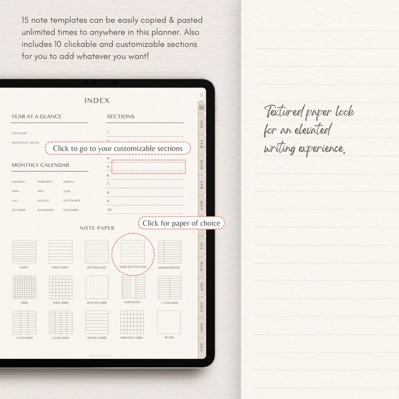 Minimalist Boho Digital Planner: Undated, Daily, Weekly, Monthly (PDF ...