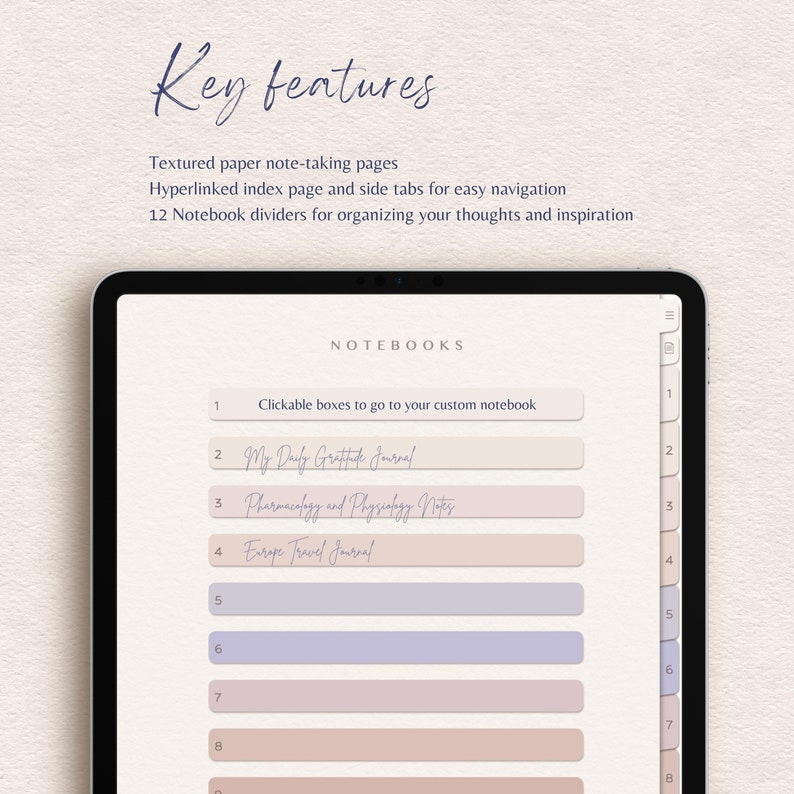 Minimalist Digital Notebook: Pastel Blue, 20 Templates (PDF) - for ...