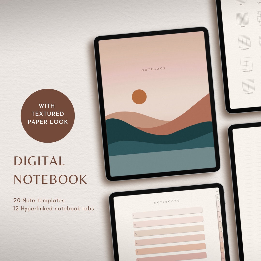 Digital Notebook: Minimalist Terracotta Sunset (PDF) - for Goodnotes ...