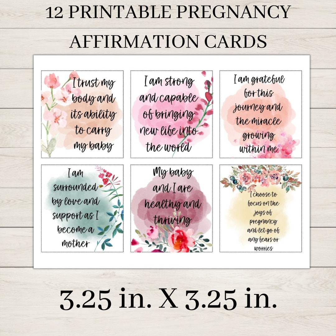 Digital Download Empowering Pregnancy Affirmation Cards, Confidence ...