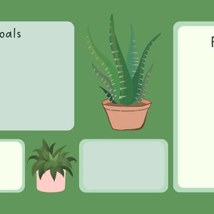 Cute Green Plant Desktop Wallpaper Organizer - Etsy