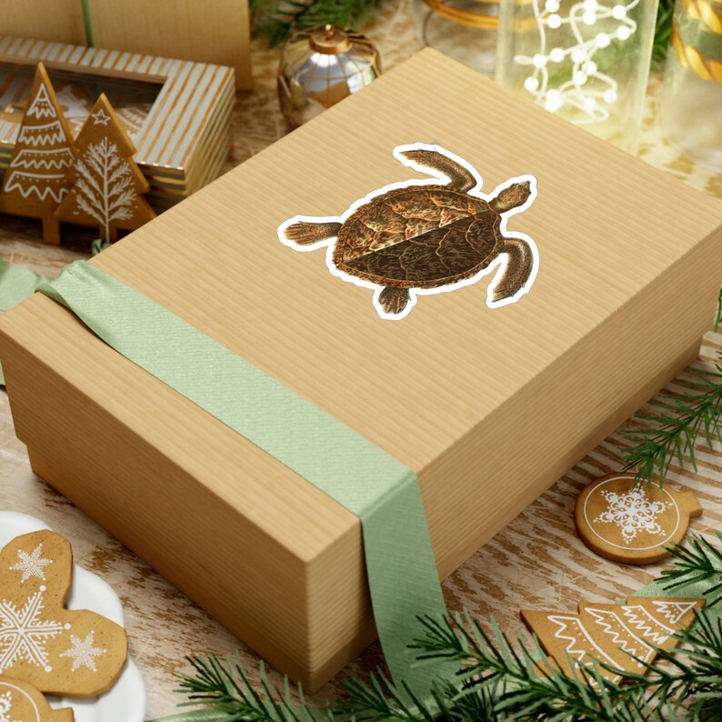 Hawksbill Sea Turtle Sticker - Waterproof, Scratch and UV Resistant ...