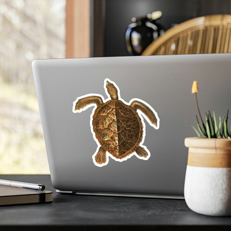 Hawksbill Sea Turtle Sticker - Waterproof, Scratch and UV Resistant ...