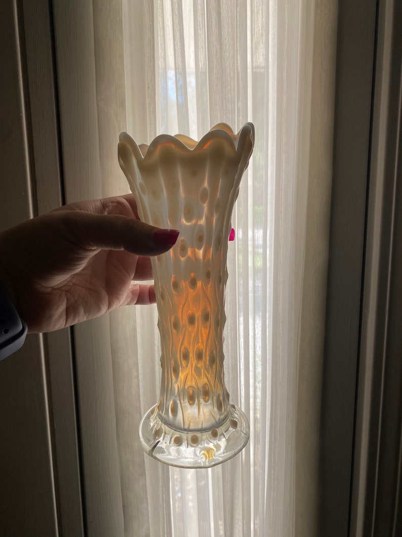 Northwood White Opalescent Tree Trunk Swung Vase - Etsy