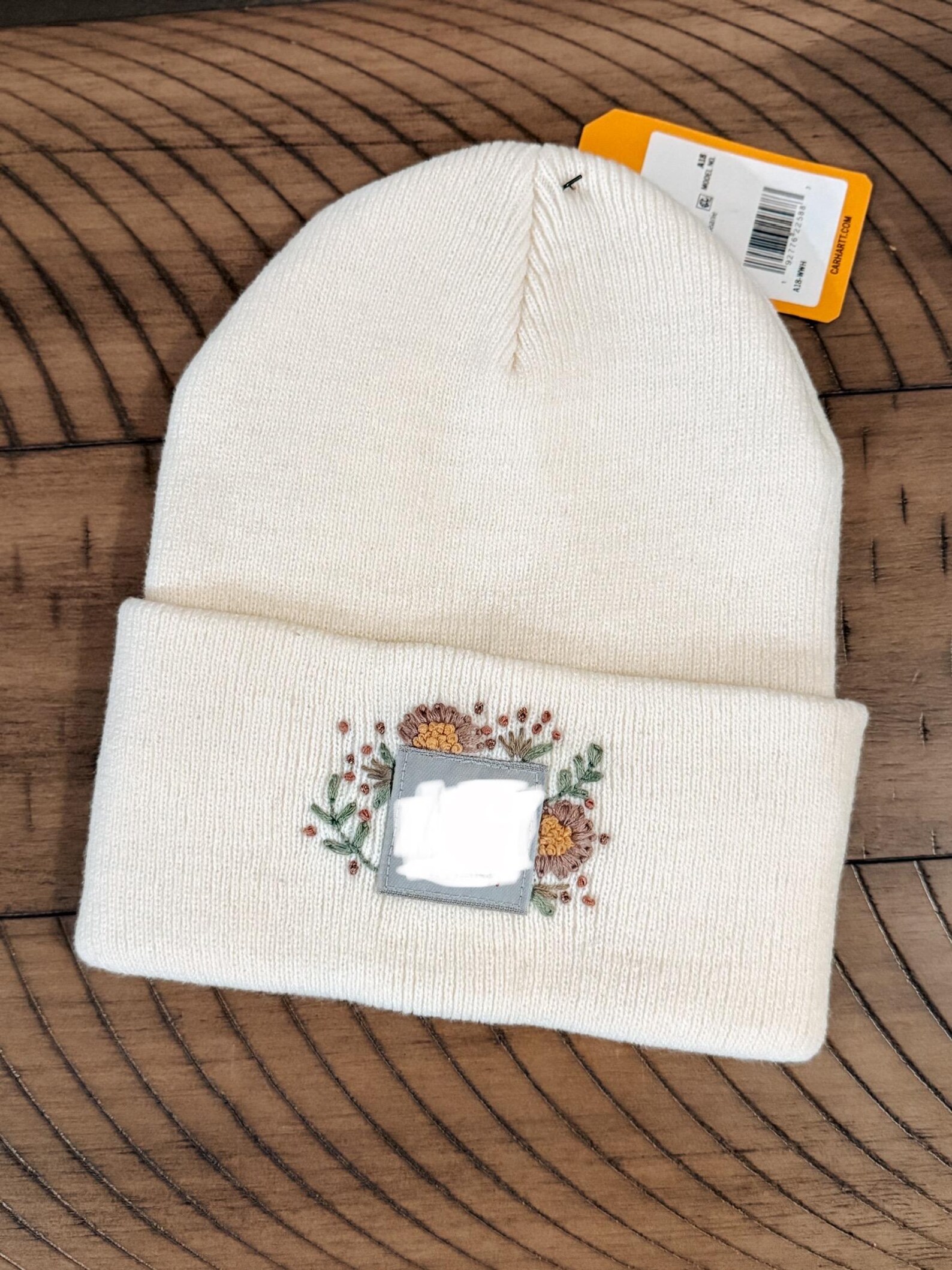 Hand Embroidered Carhartt Beanie | Floral Carhartt Hat | Custom Beanie ...