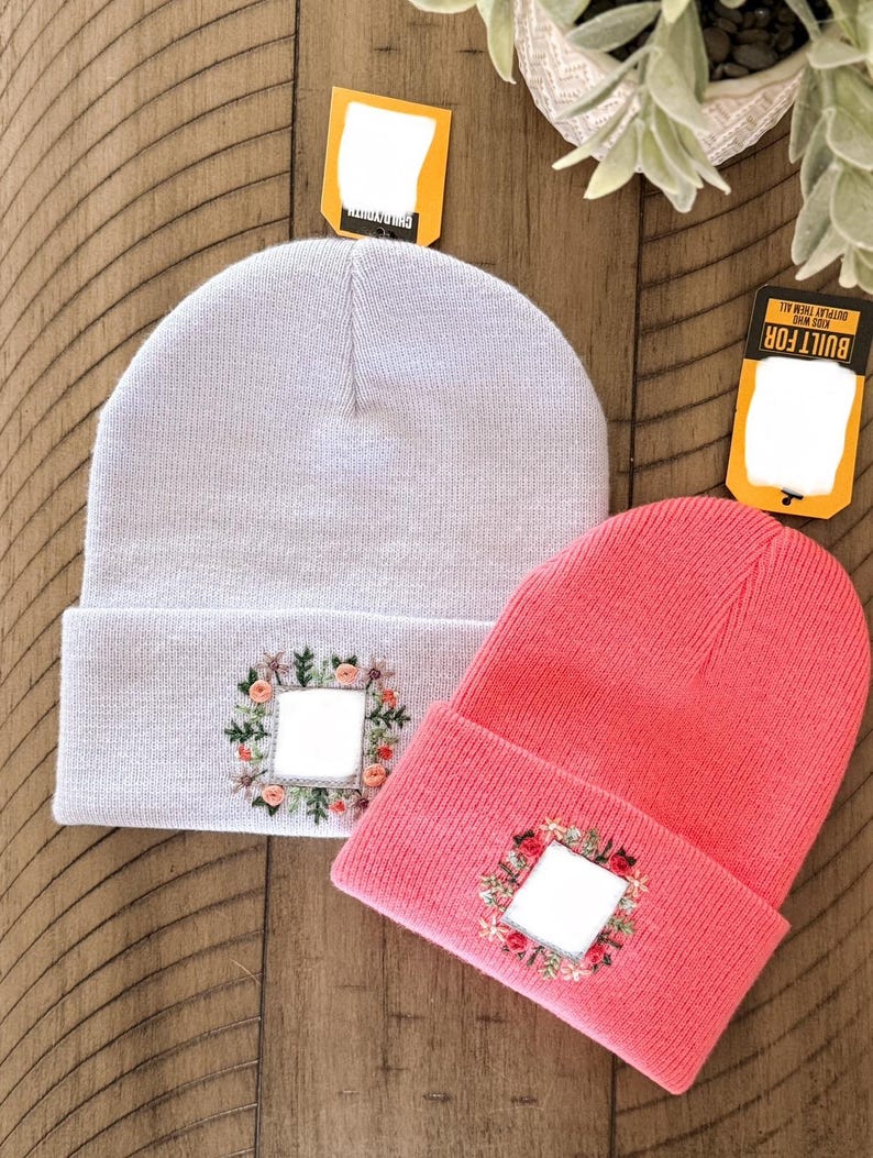 Hand Embroidered Carhartt Beanie | Floral Carhartt Hat | Custom Beanie ...
