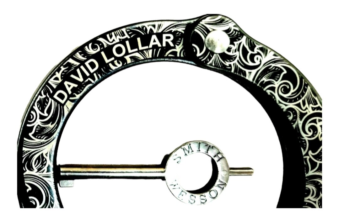 Custom Laser Etched Police Hand Cuffs (hand Cuff Display Stand ...