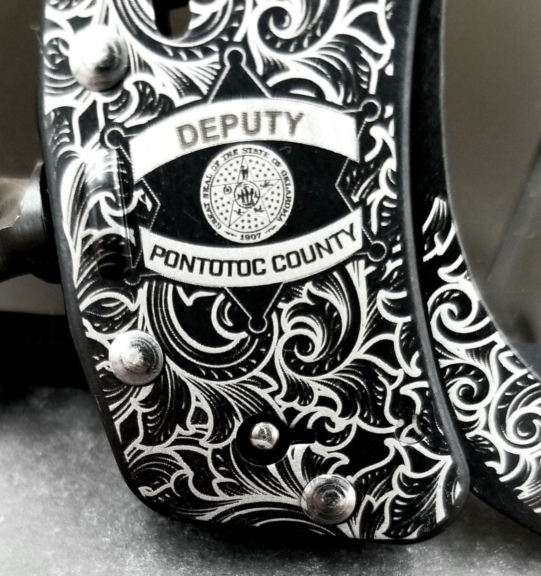 Custom Laser Etched Police Hand Cuffs (hand Cuff Display Stand ...