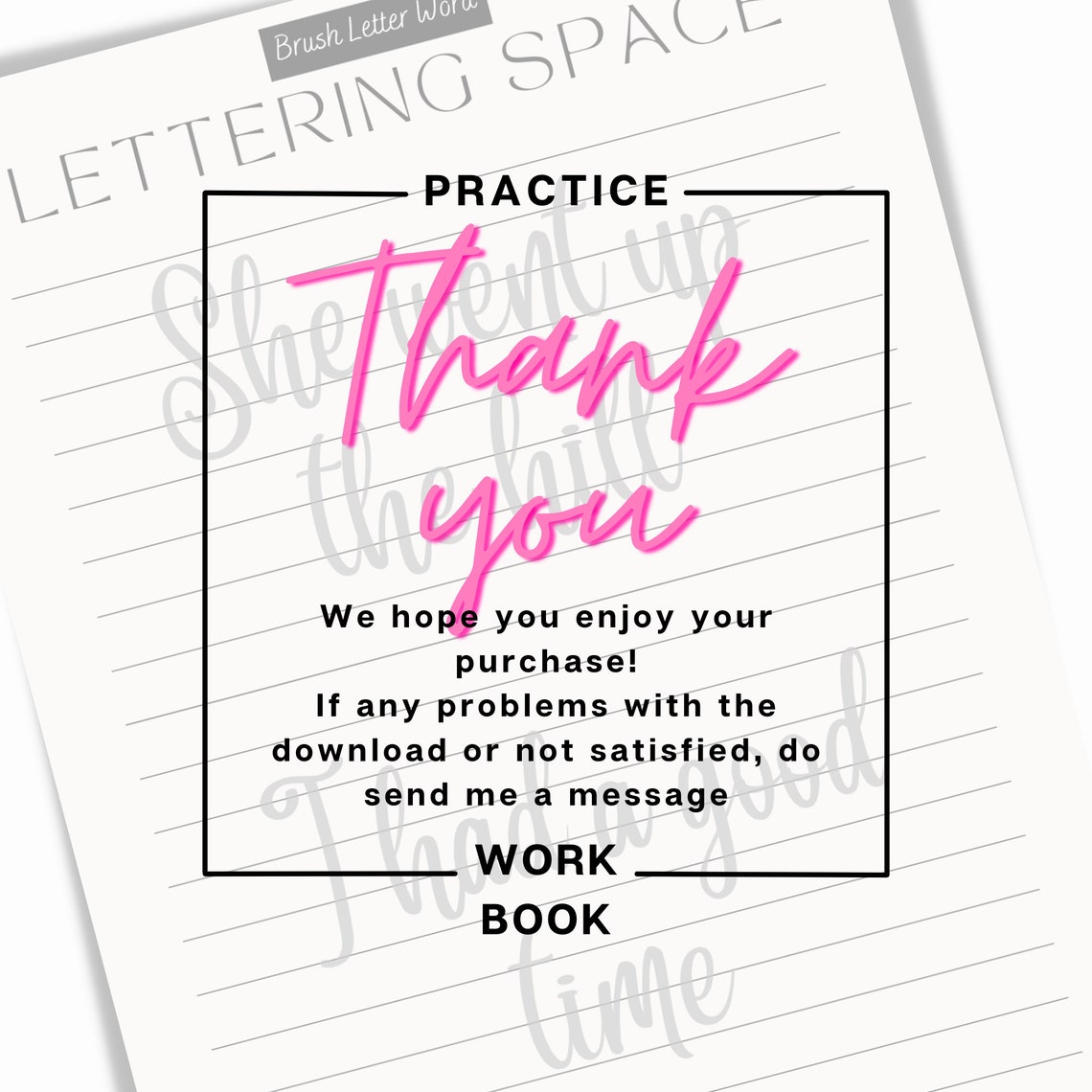 Angelina Brush Stroke Simple Lettering Workbook Hand Lettering Practice ...