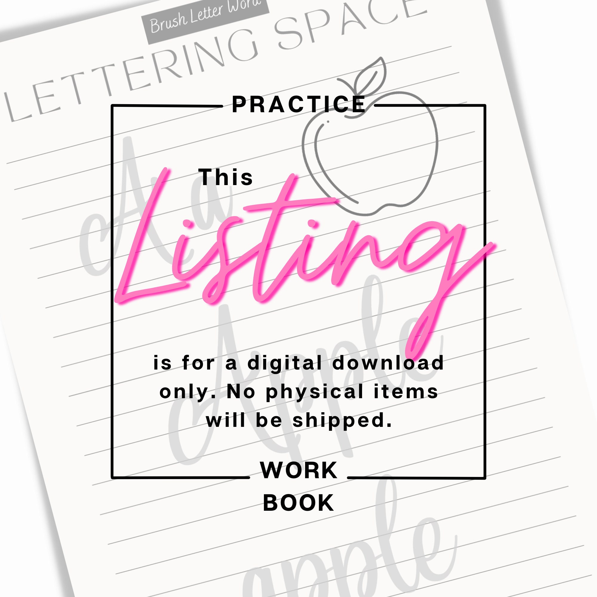 Angelina Brush Stroke Simple Lettering Workbook Hand Lettering Practice ...