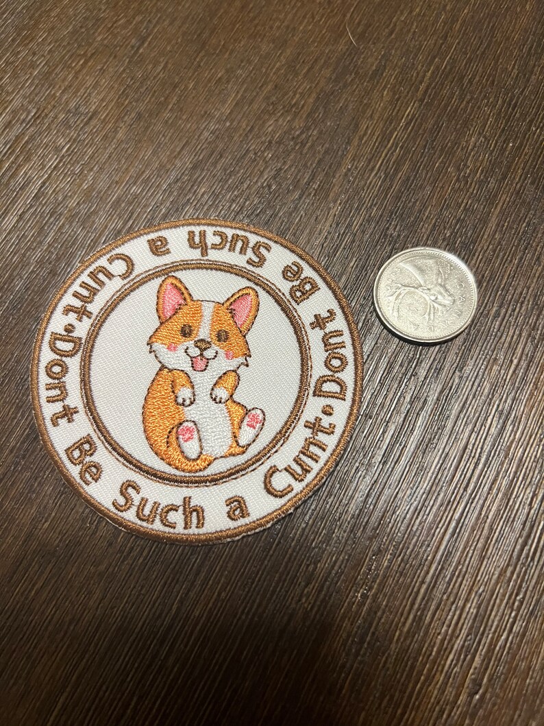 Crude Corgi Patch Iron-on 3 Inches Embroidered Animal Patch Adult Novelty Gift Corgi Unique Gift ...