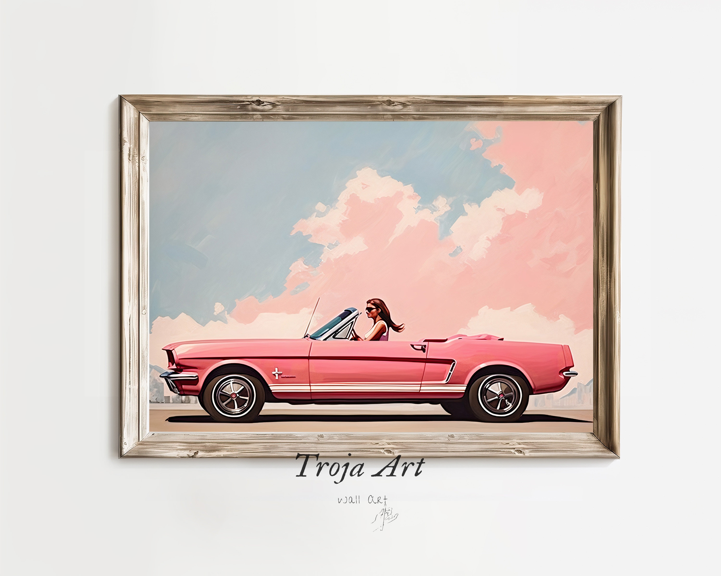 Pink Mustang Car