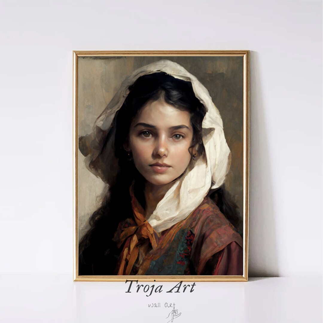 PRINTABLE Moody Dark Rustic Portrait Painting the Magic of Youth A ...