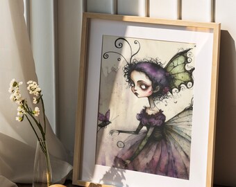 Whimsical Wall Art Fairy Fae Pixie Watercolor Art Printable Alternative ...