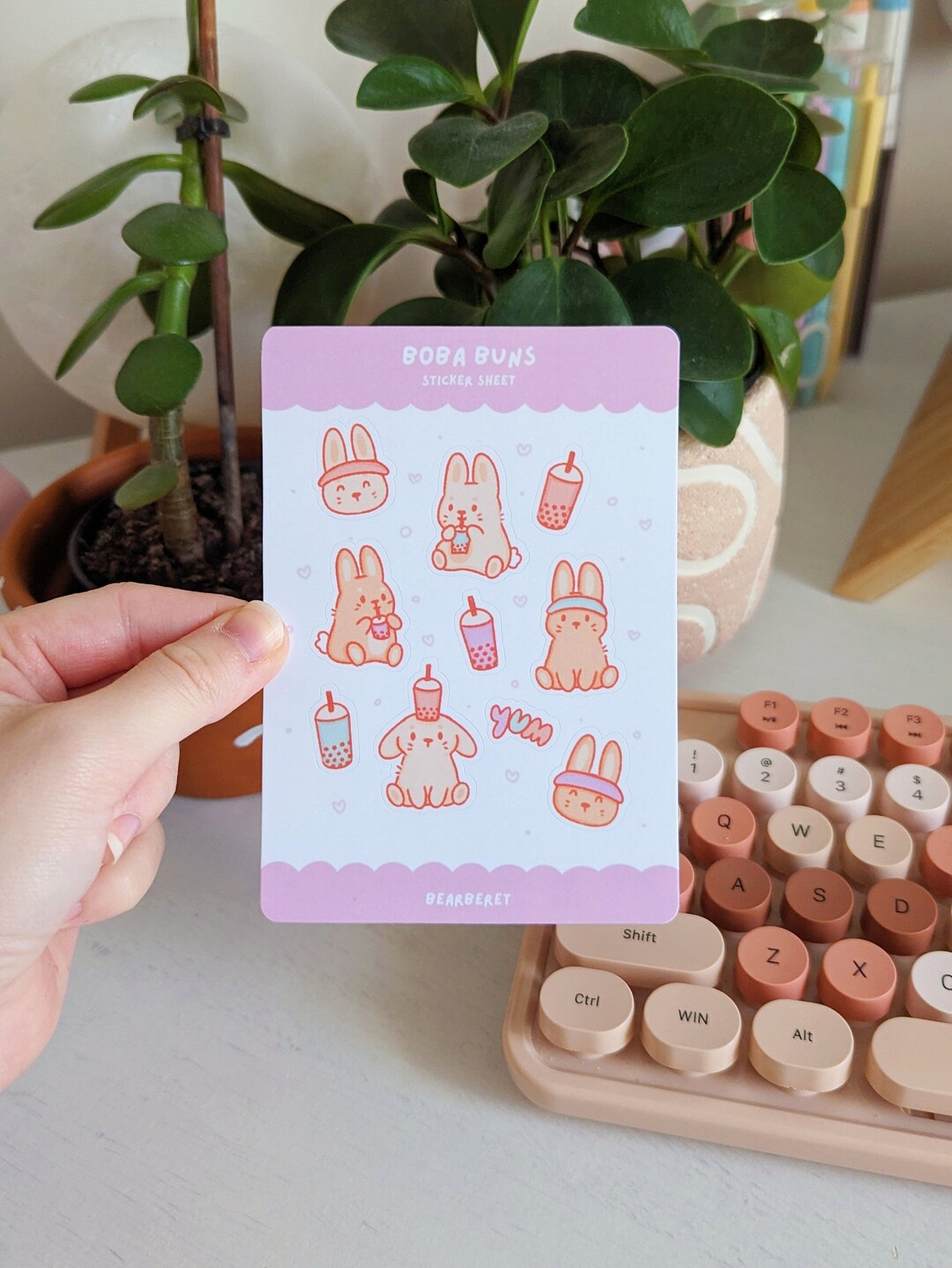 Bubble Tea Boba Bunnies Sticker Sheet - Etsy