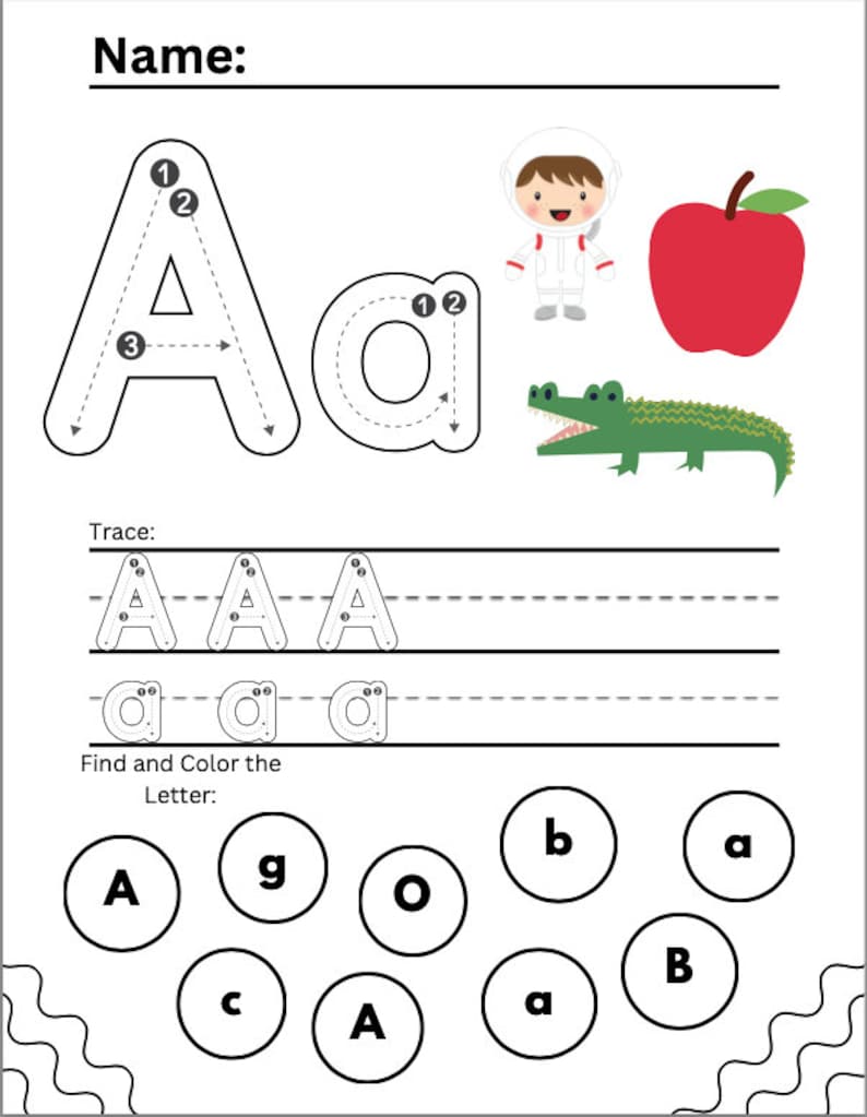 Alphabet Tracing Workbook - Etsy