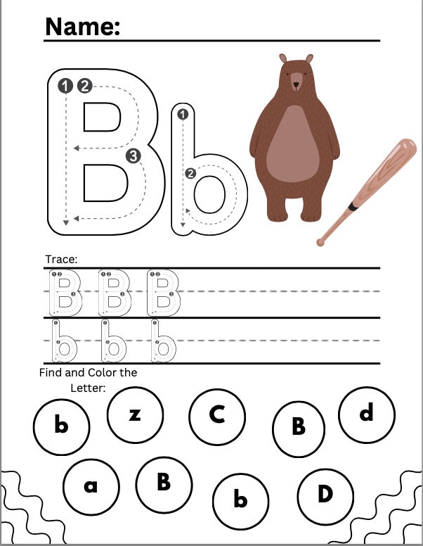 Alphabet Tracing Workbook - Etsy